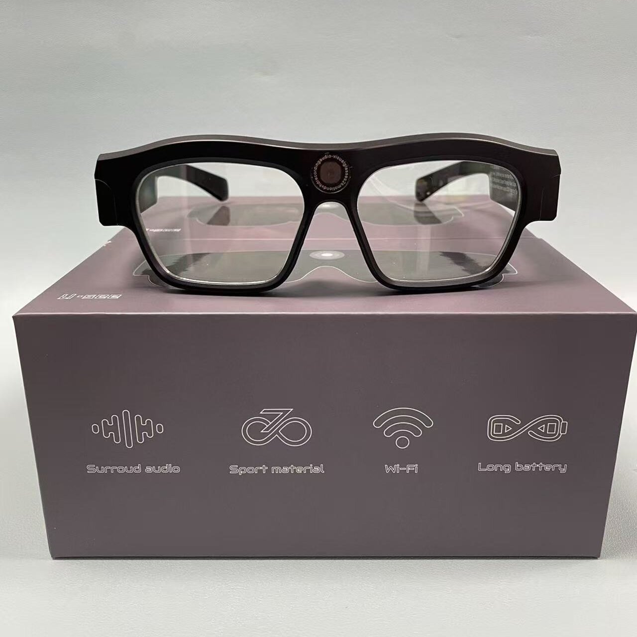 Очки с камерой; поддержка записи видео + голосовых вызовов + прослушивания музыки, 32 ГБ памяти; черный