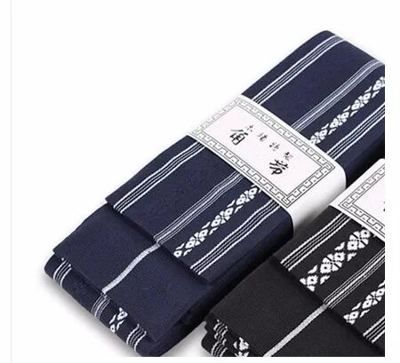 Японский угловой пояс кимоно из хлопка Синий, глубокий синий