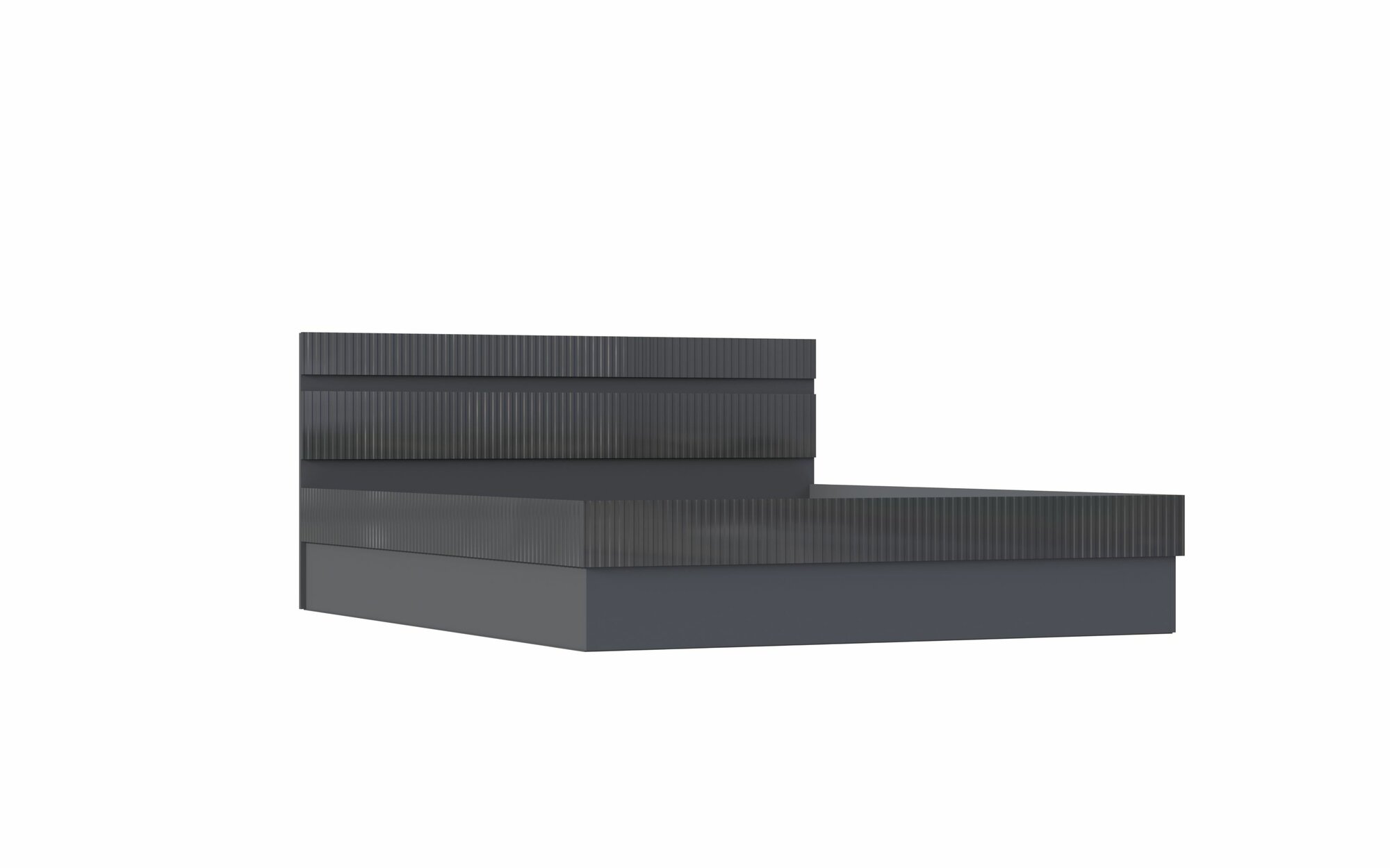 Оливия Кровать 1,6м с ПМ (Графит глянец/Графит) (Миф)