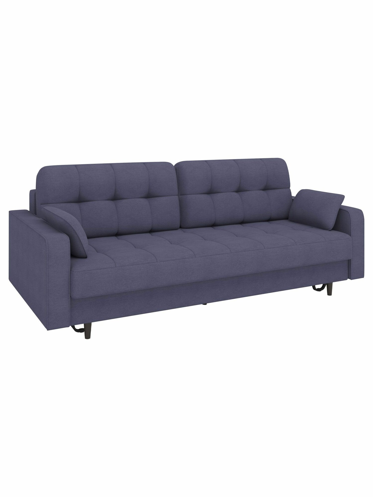 Диван кровать прямой Палермо независимый пружинный блок, раскладной, со съемными подушками, 152х201см, Графит, шенилл