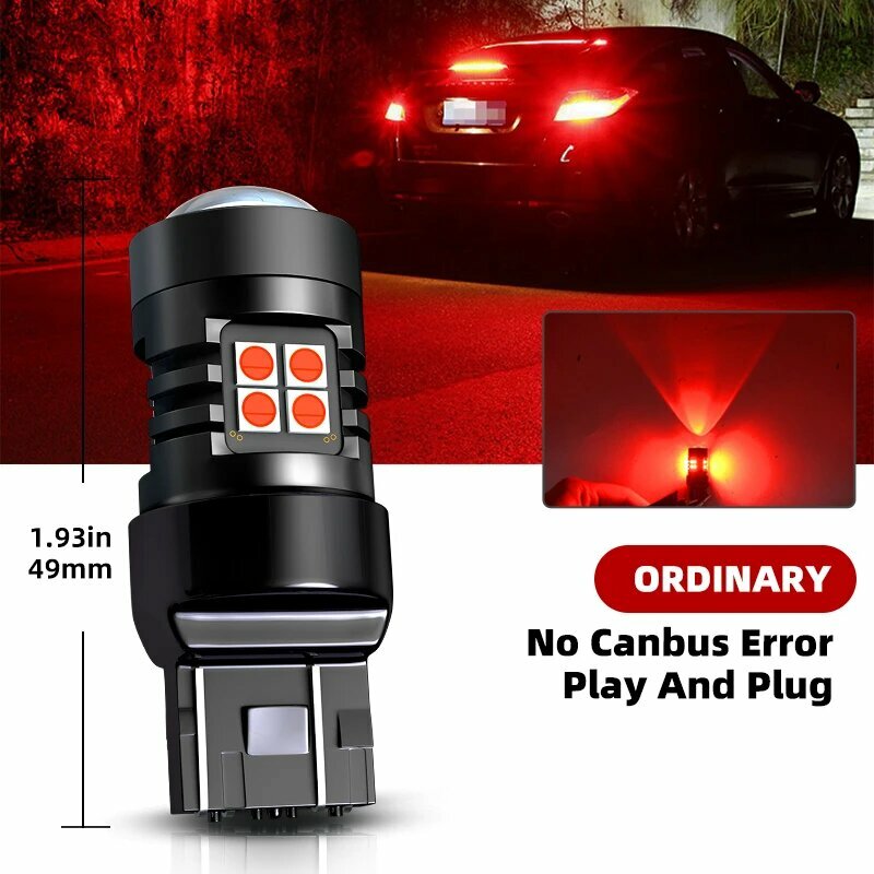 2 шт, автомобильные лампы для задних тормозов, без ошибок 16 LEDs