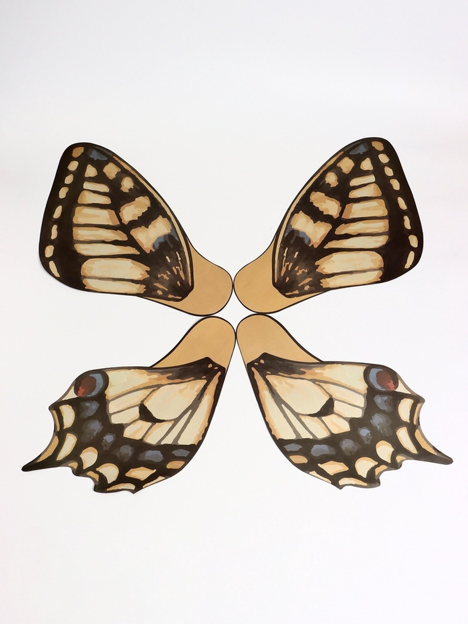 Бумага фигурная для букетов «Крылья бабочки», желто-чёрный, 50×56 см, набор 10 шт.