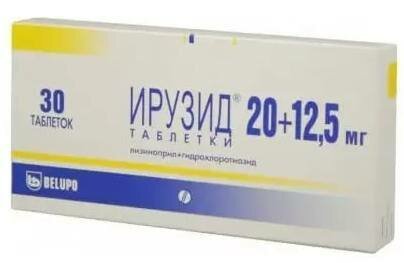 Ирузид, таблетки 20 мг+12.5 мг, 30 шт.