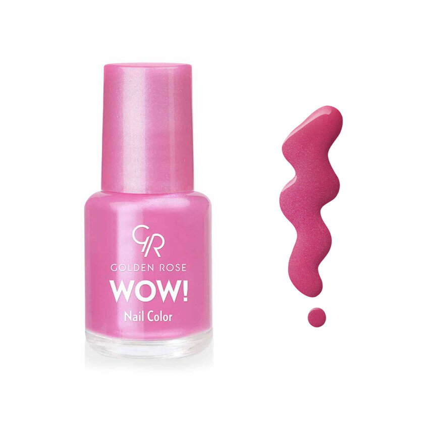 Лак для ногтей "WOW Nail Color", глянцевый, 6 мл, розовый, без парабенов