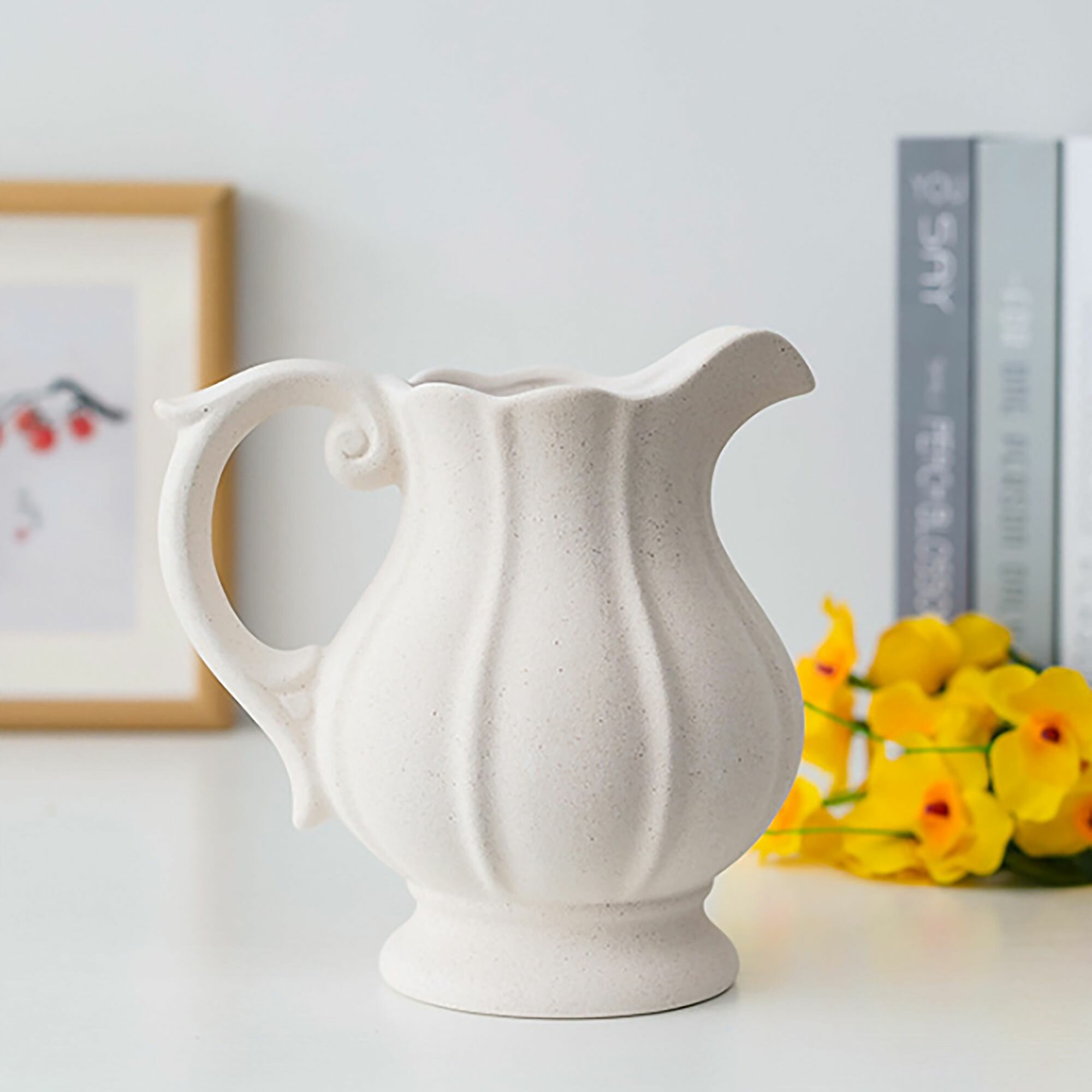 Ваза в виде кувшина "ikea", керамика, цвет белый, высота 18см