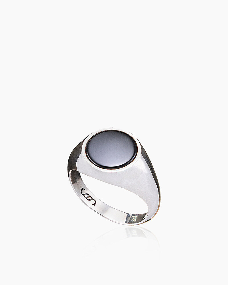 Кольцо, серебро, 925 проба, оникс