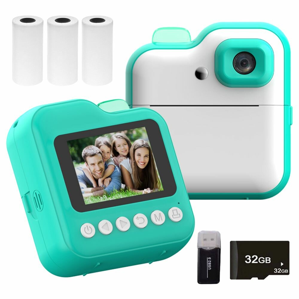 Детская камера-принтер, 2,4", 48 МП, RGB, 3 рулона, подарок.