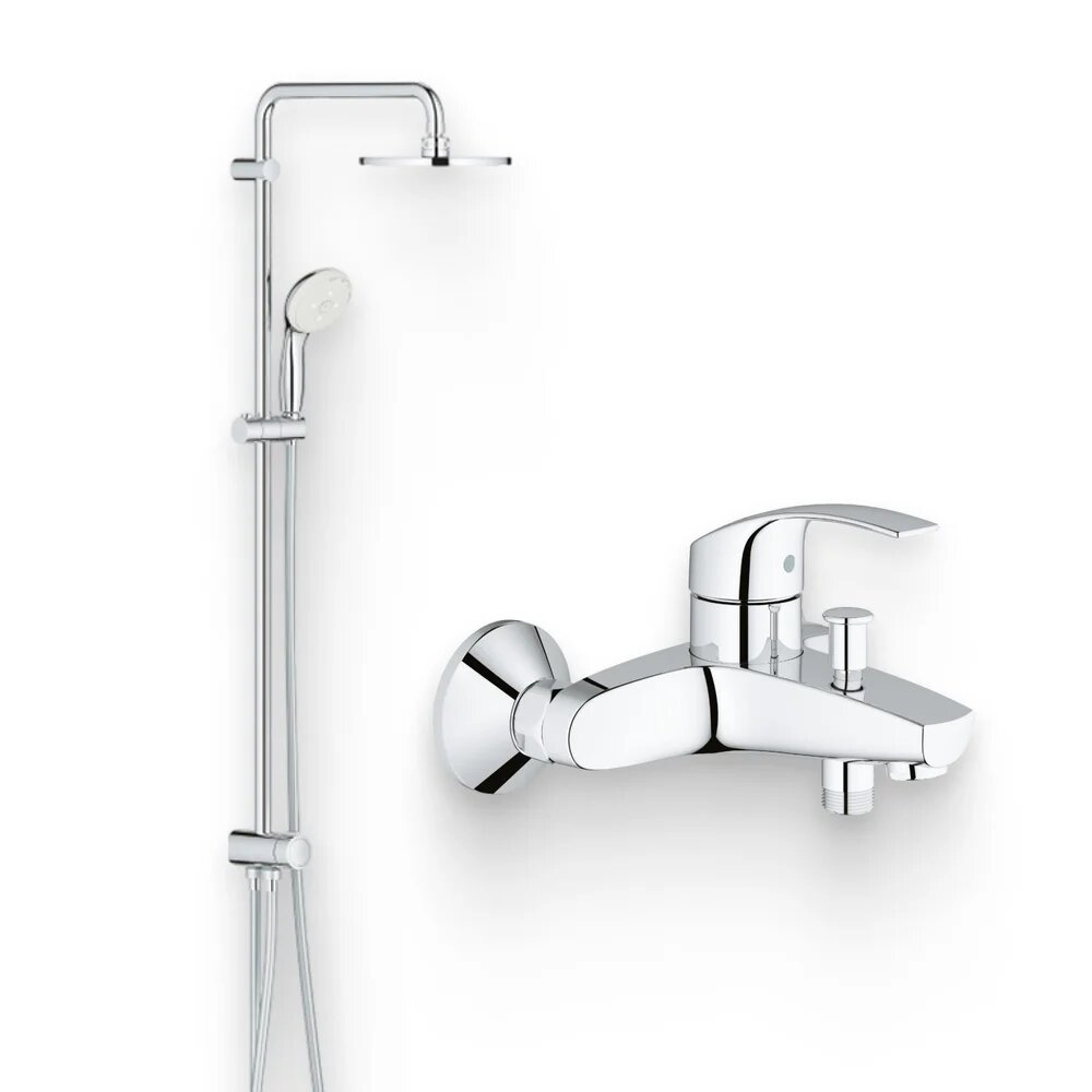 Душевой комплект Смеситель Grohe Eurosmart New 33300002 / Стойка New Tempesta Rustic 26452001