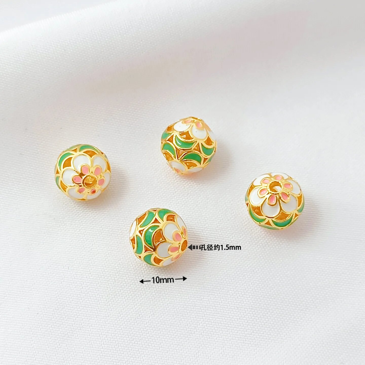 Медный сплав с покрытием из 18-каратного золота, управляемый маслом и перегородчатой голубой круглой прокладкой из бисера 6/8/10 мм, аксессуар из материала «сделай сам»