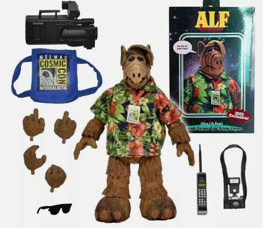 Коллекционная фигурка "NECA" с аксессуарами "Альф. Версия Comic con"/"ALF Ultimate Cosmic Con action figure NECA" (orig. edition)