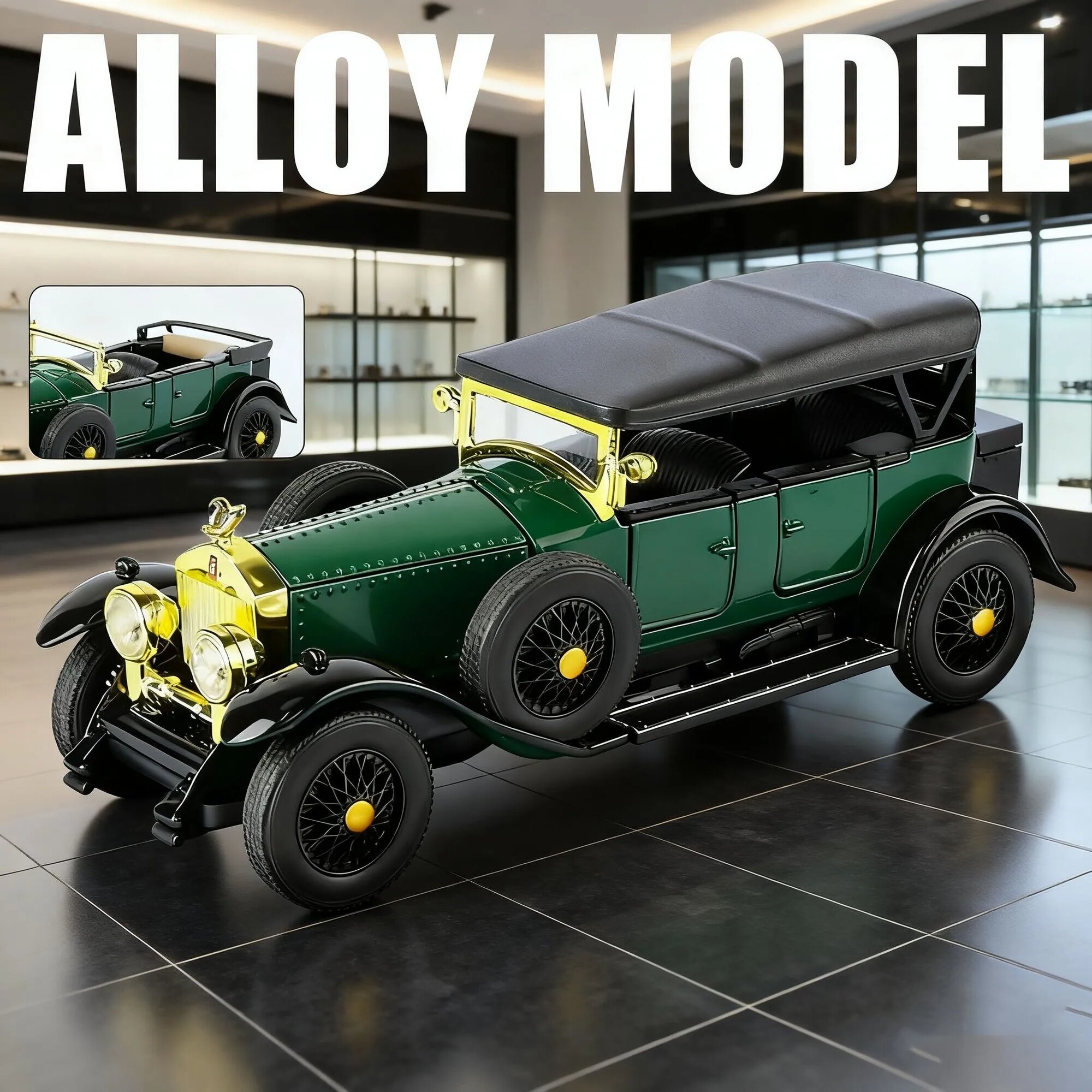 Миниатюрная модель автомобиля из литого металла Роллс-Ройс Фантом I модель автомобиля Игрушки 1:32 Rolls-Royce Phantom I, Свет и звук