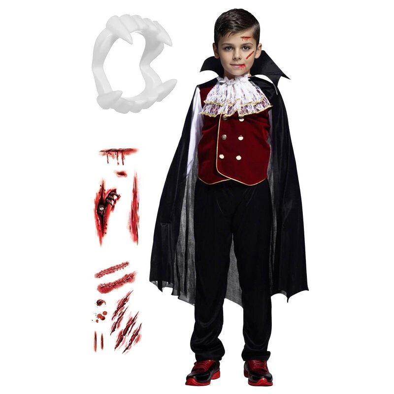 Костюм Вампира для мальчиков, черный, полиэстер, B-0038 L, Black