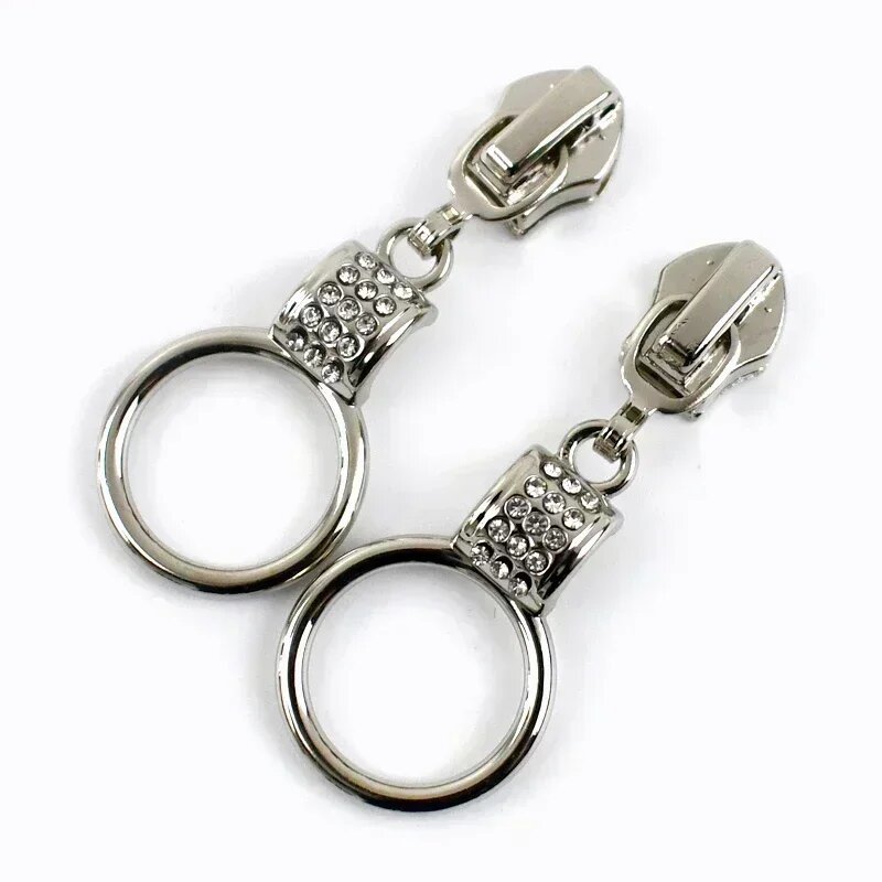 Металлические слайдеры молний Meetee 5# Серебряный, No5-10Pcs, ZT943-06-Silver, ForNylon