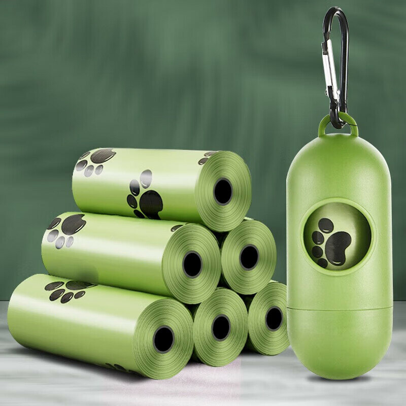 Tzgman Dog Poop Bags Outdoor Special [15 Rolls 6 Rolls + Storage Box] Capsule Pooper Scooper Cleaning Bags