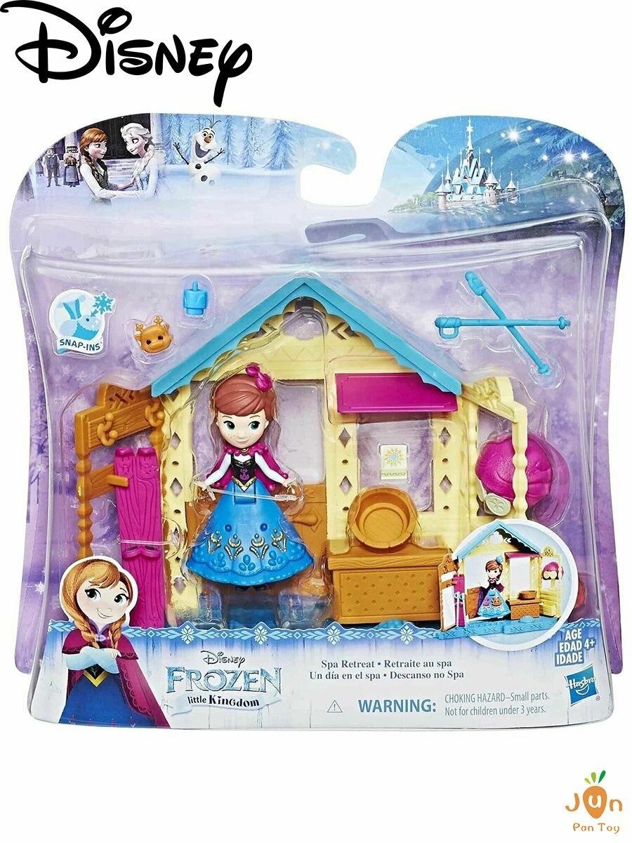 Hasbro Disney Frozen Little Kingdom Spa Retreat Anna / Детские спа-игрушки Дисней с Фигурка и аксессуарами Анна, подходящие для детей от 4 лет и старше