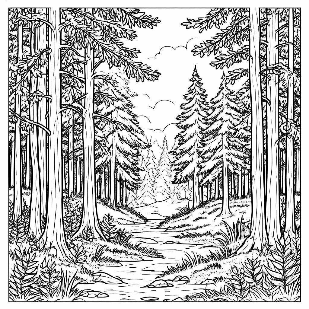 Набор детских раскрасок Лес, формат А4, 10 плотных листов, от 1 года