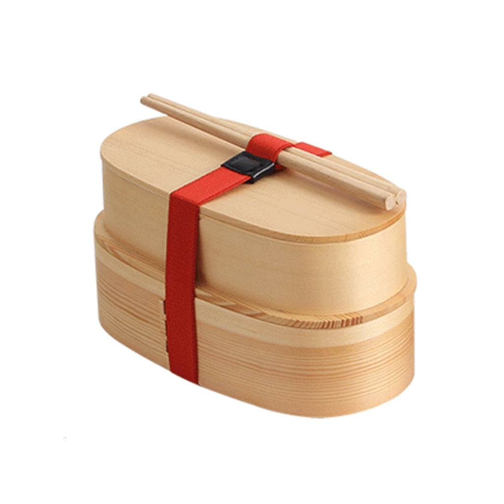 Деревянный ланч-бокс в японском стиле, Простое бревно, Многоцелевые предметы домашнего обихода