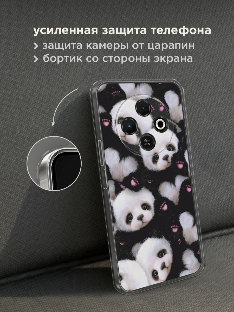 Чехол на Tecno Spark 30C / Текно Спарк 30C с принтом "Море панд" — фото 1