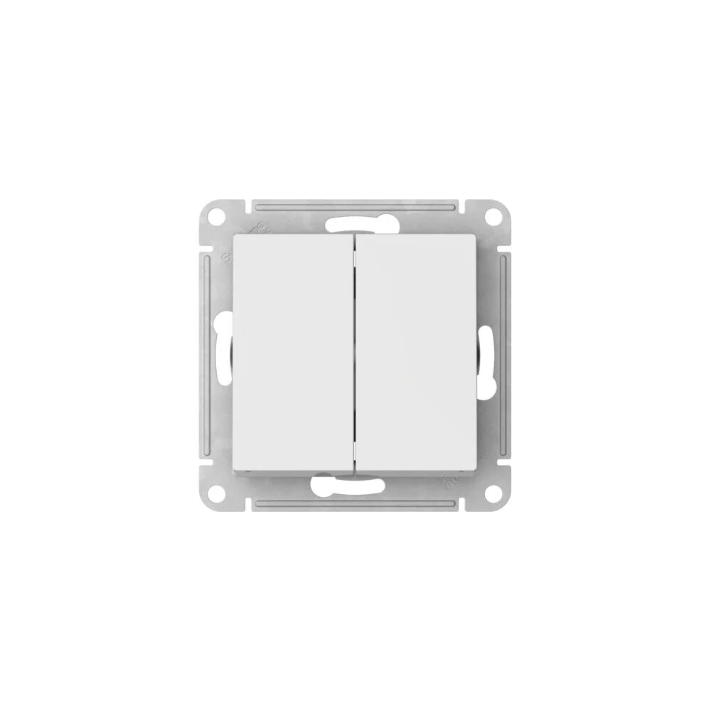 2-клавишный переключатель Systeme Electric ATLASDESIGN, сх.6/2, 10 АХ, мех, быстрозажимная клемма, белый