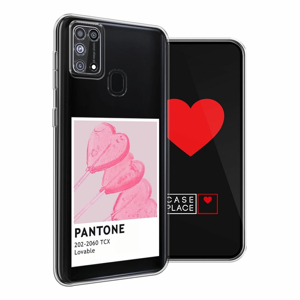 Чехол на Samsung Galaxy M31 / Самсунг Галакси М31 с принтом "Pantone Lovable 2 - 14 февраля", прозрачный — фото 1