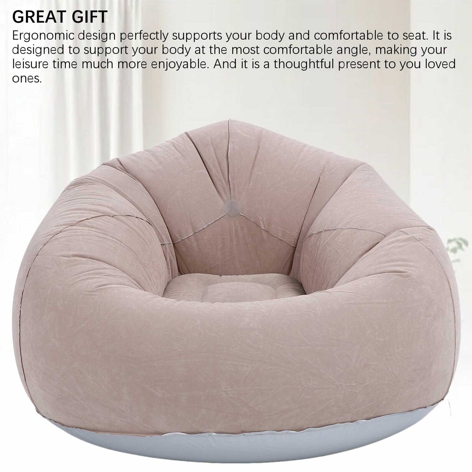 Серый, надувной диван с ленивым флокированием, раскладной диван для спальни в помещении