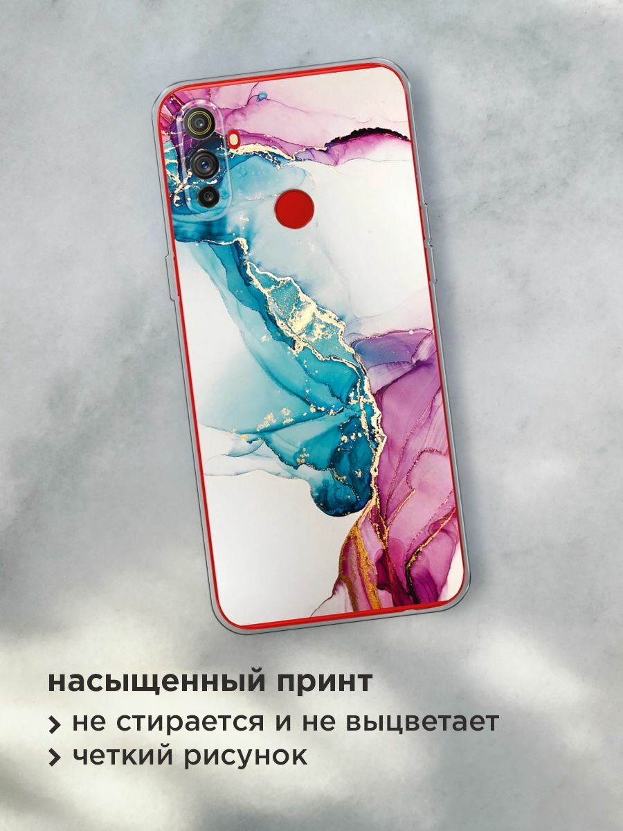 Чехол на Realme C3 / Реалми C3 с принтом "Розовые разводы рисунок" — фото 1
