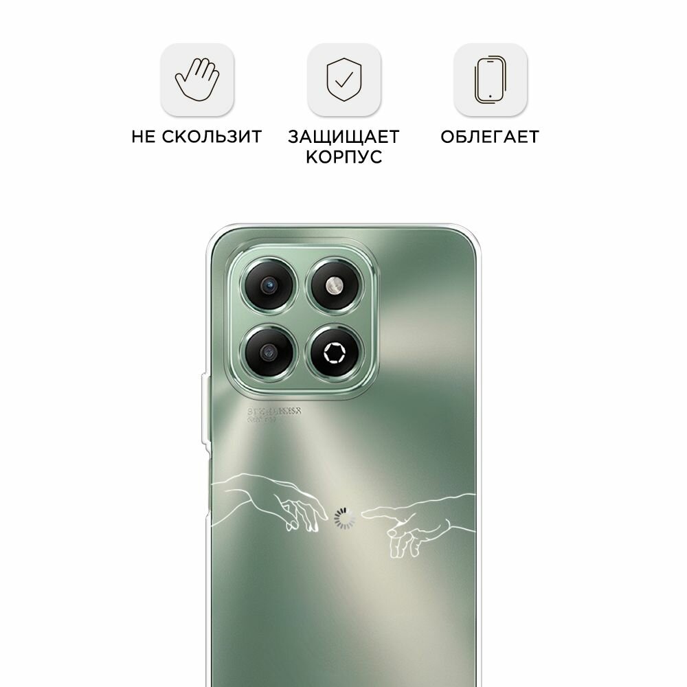 Чехол на Honor X6b / Хонор X6b с принтом "Загрузка творения", прозрачный — фото 1