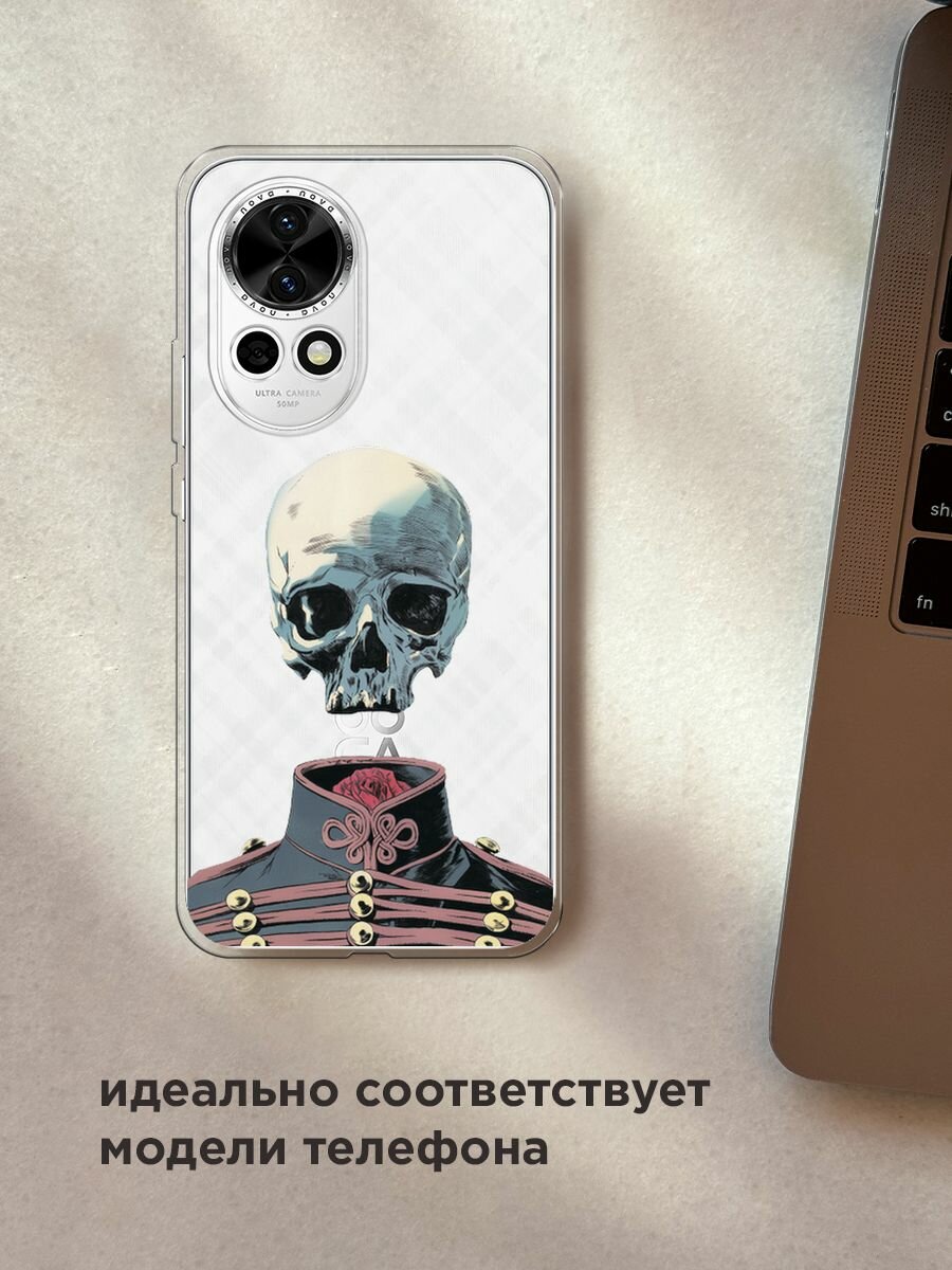 Чехол на Huawei Nova 12/Nova13 / Хуавей Нова 12/Нова 13 с принтом "Гусар", прозрачный — фото 1