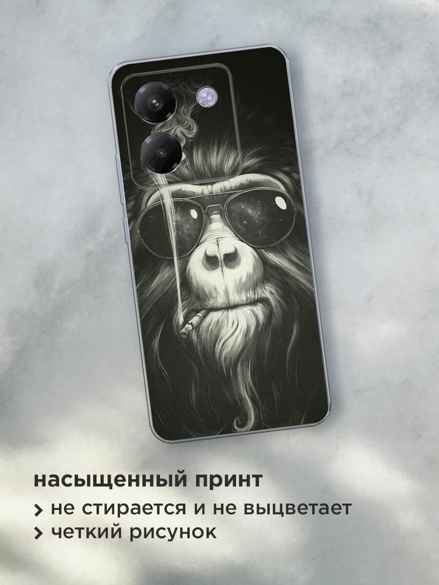 Чехол на Poco M7 Pro / Поко М7 Про с принтом "Обезьяна в очках" — фото 1