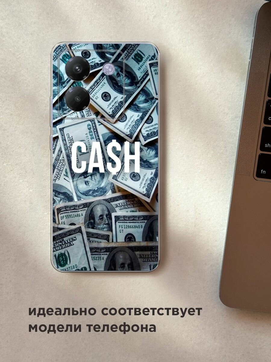 Силиконовый чехол на Poco M7 Pro / Поко М7 Про с принтом "Cash" — фото 1