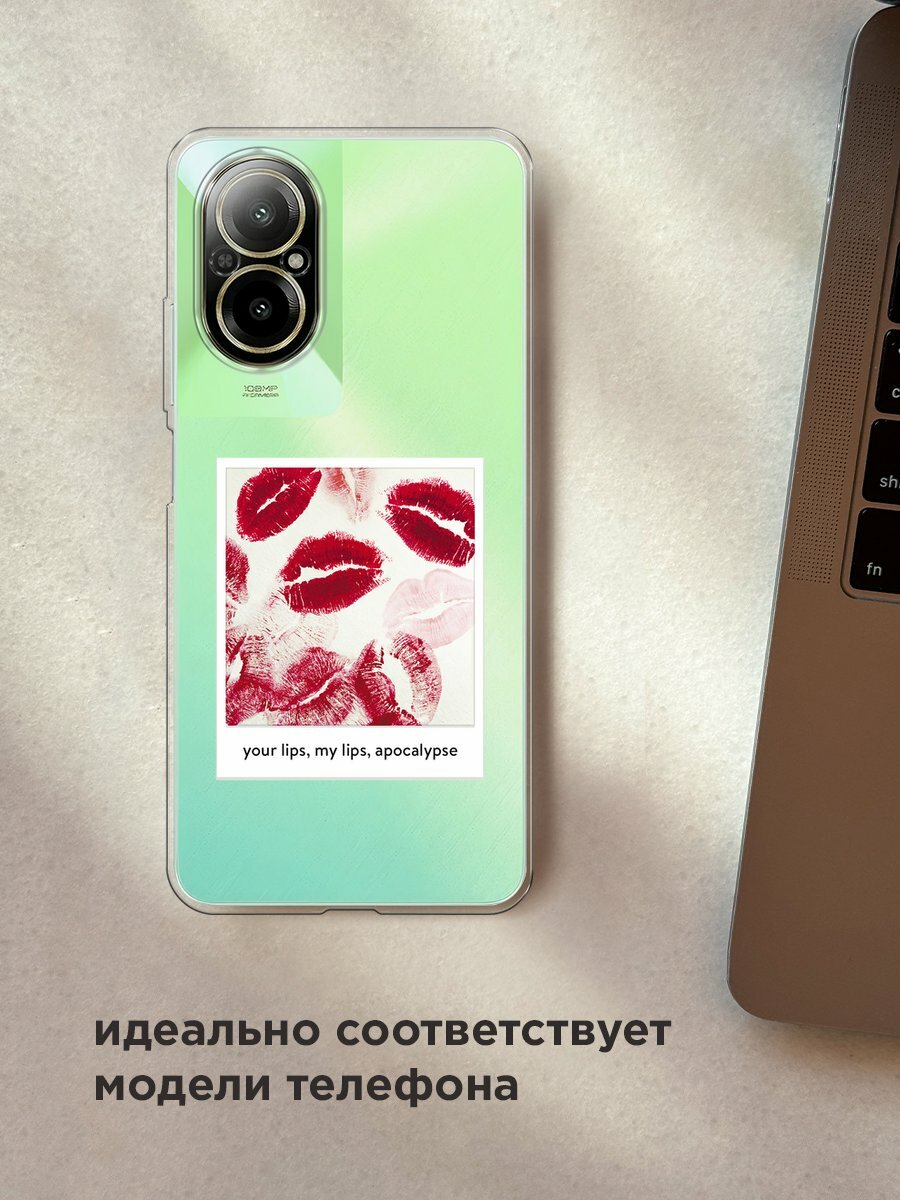 Чехол на Realme C67 4G / Реалми C67 4G с принтом "Полароид губы 2" — фото 1