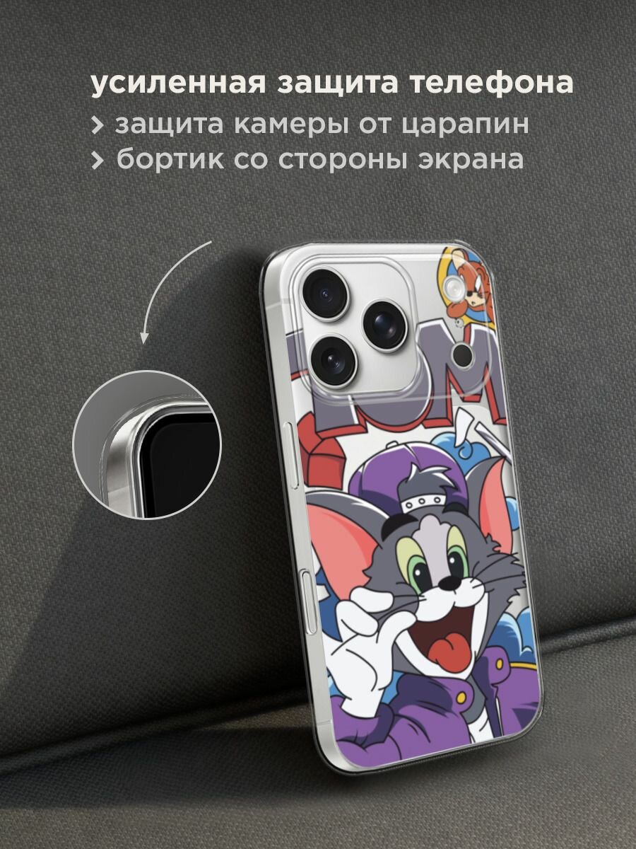 Чехол на Apple iPhone 17 Pro / Айфон 17 Про с принтом "Том в кепке", прозрачный — фото 1