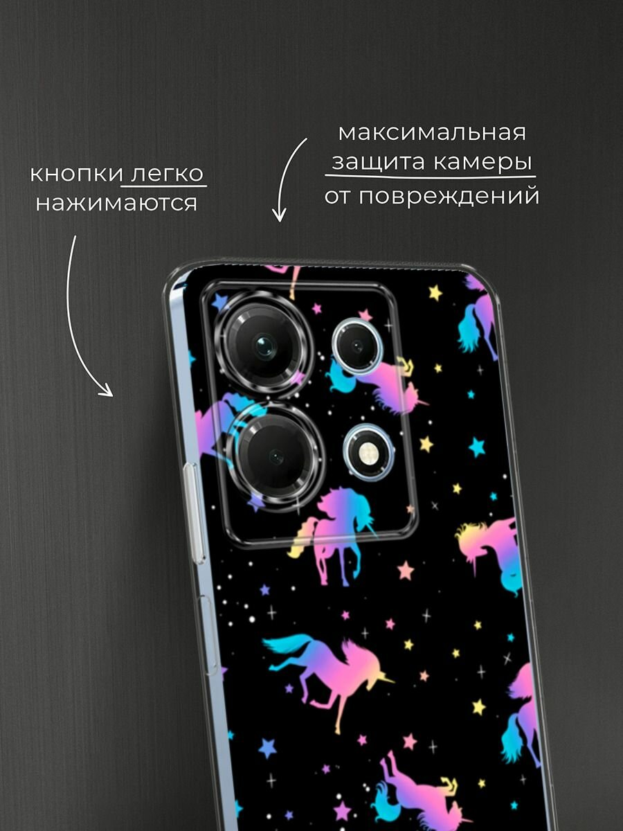 Чехол на Infinix Note 30 4G / Инфиникс Нот 30 4G с принтом "Единороги градиент" — фото 1