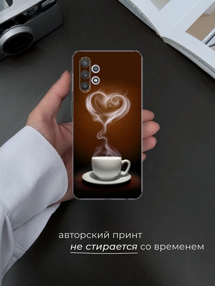 Чехол на Samsung Galaxy A32 / Самсунг Галакси А32 с принтом "Кофейная любовь" — фото 1