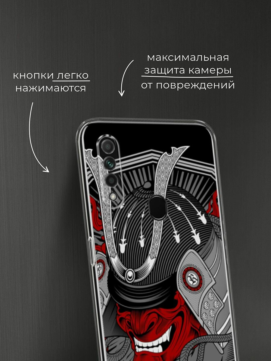 Чехол на Oppo A31 / Оппо А31 с принтом "Красная маска самурая" — фото 1