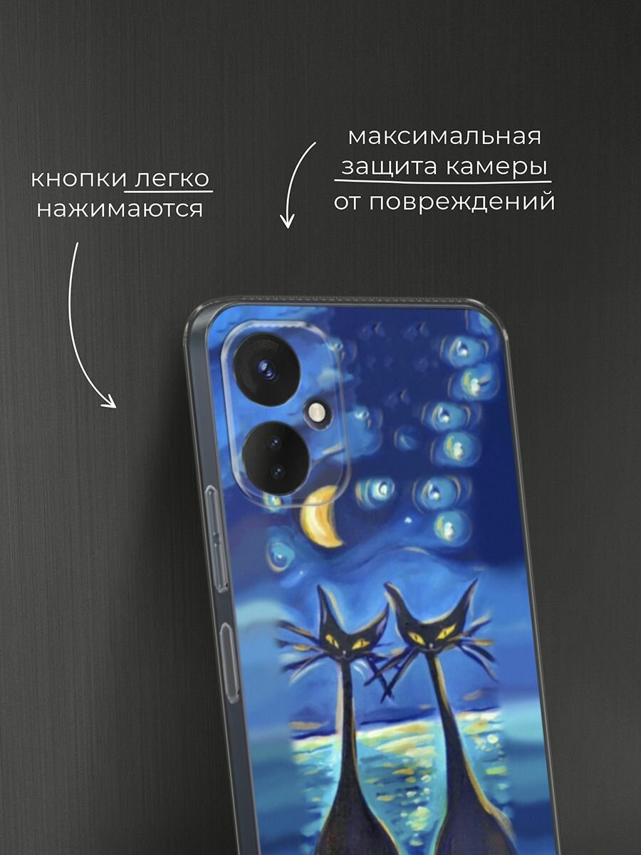 Чехол на Tecno Spark 9 Pro / Техно Спарк 9 Про с принтом "Влюбленные котики 7" — фото 1