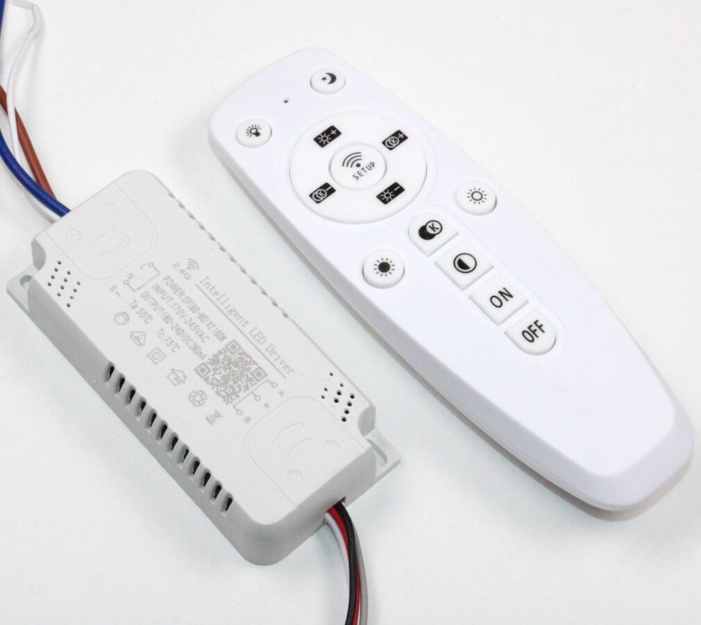 180-240VDC, 2х280mA, (60-80w)x2 2pin, вх.170-245VAC, 80W, Драйвер тока для люстры двухканальный c RF-пультом