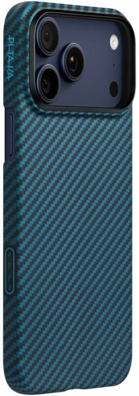 Чехол Pitaka Ultra-Slim, для iPhone 17 Pro Max, Black/Blue, арамидное волокно, MagSafe