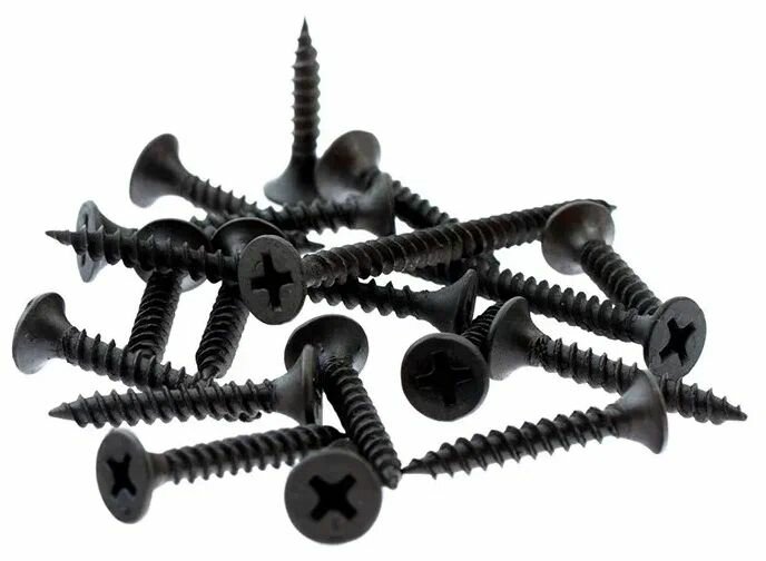 Саморез для г/к по металлу частый шаг, острый 3,5*32мм черный