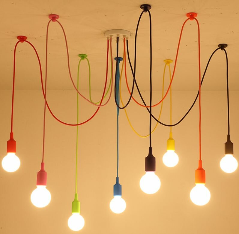 Светильник подвесной паук, потолочная люстра, 8 ламп, паук Лофт