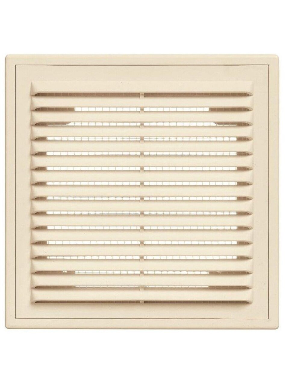 Решетка вентиляционная пластик, разъемная, 210х210 мм, с сеткой, слоновая кость, Viento, 2121ВР