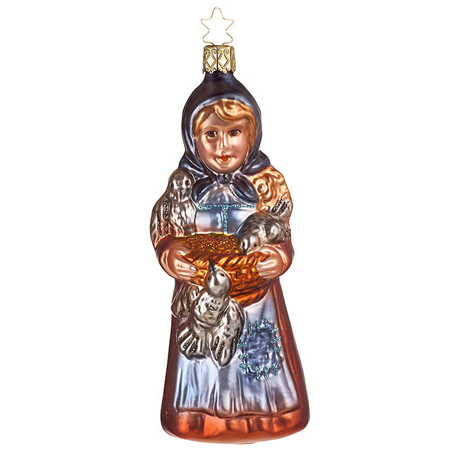 Стеклянная елочная игрушка Золушка 15 см, Inge Glas (Инге Глас), 10091S025