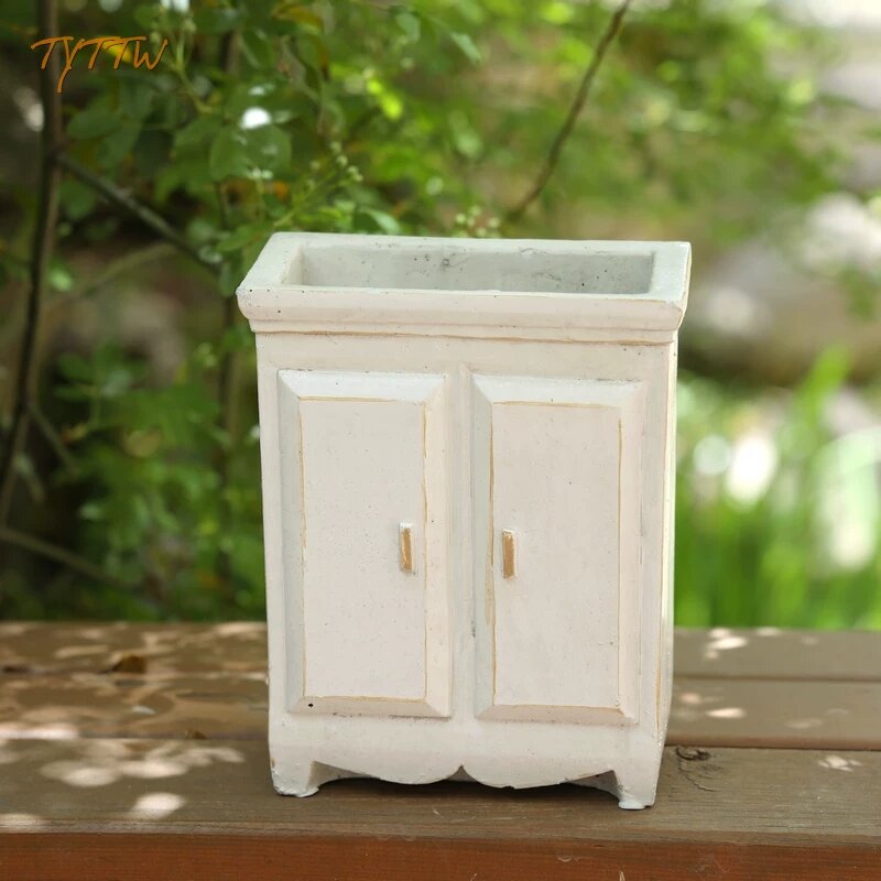 Французская ваза в средиземноморском стиле, состаренная керамика, белая ручка, темно-зеленая винтажная ваза для цветов,