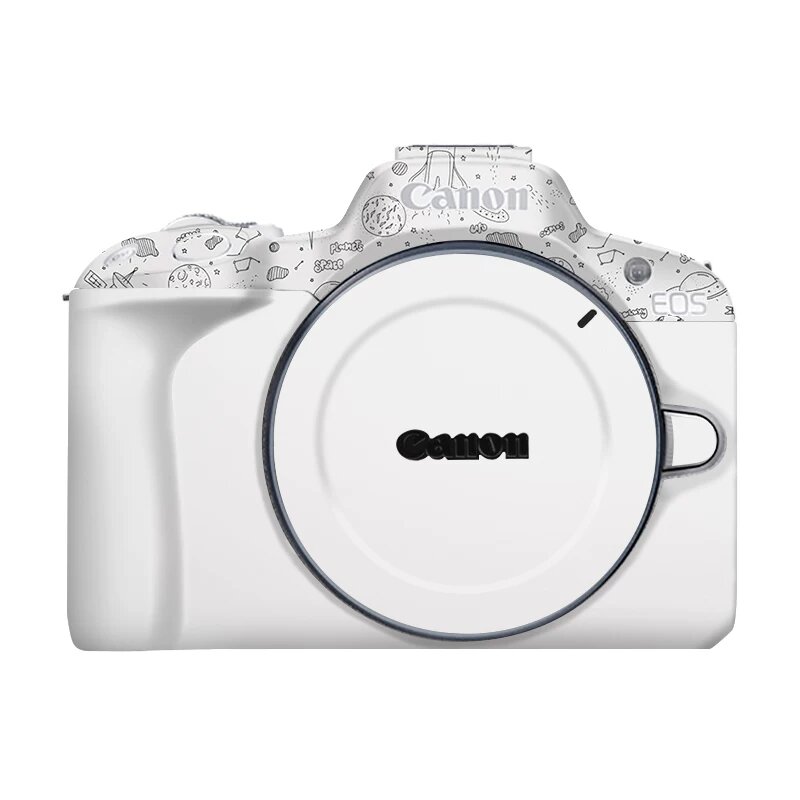 Полная защита 3M пленки для экрана камеры Canon EOS R50 - Мультяшный белый + текстура белого