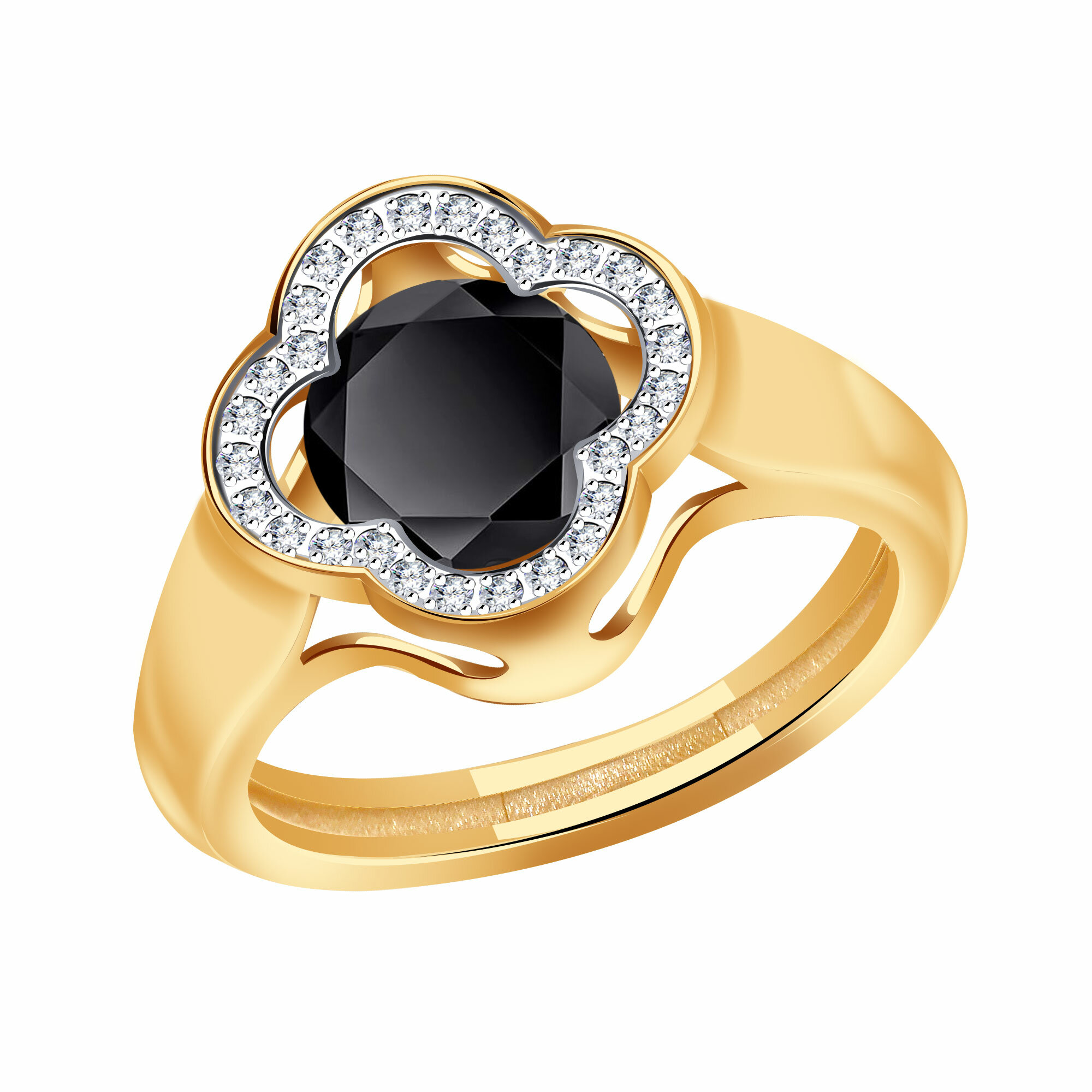 Кольцо, красное золото, 585 проба, фианит