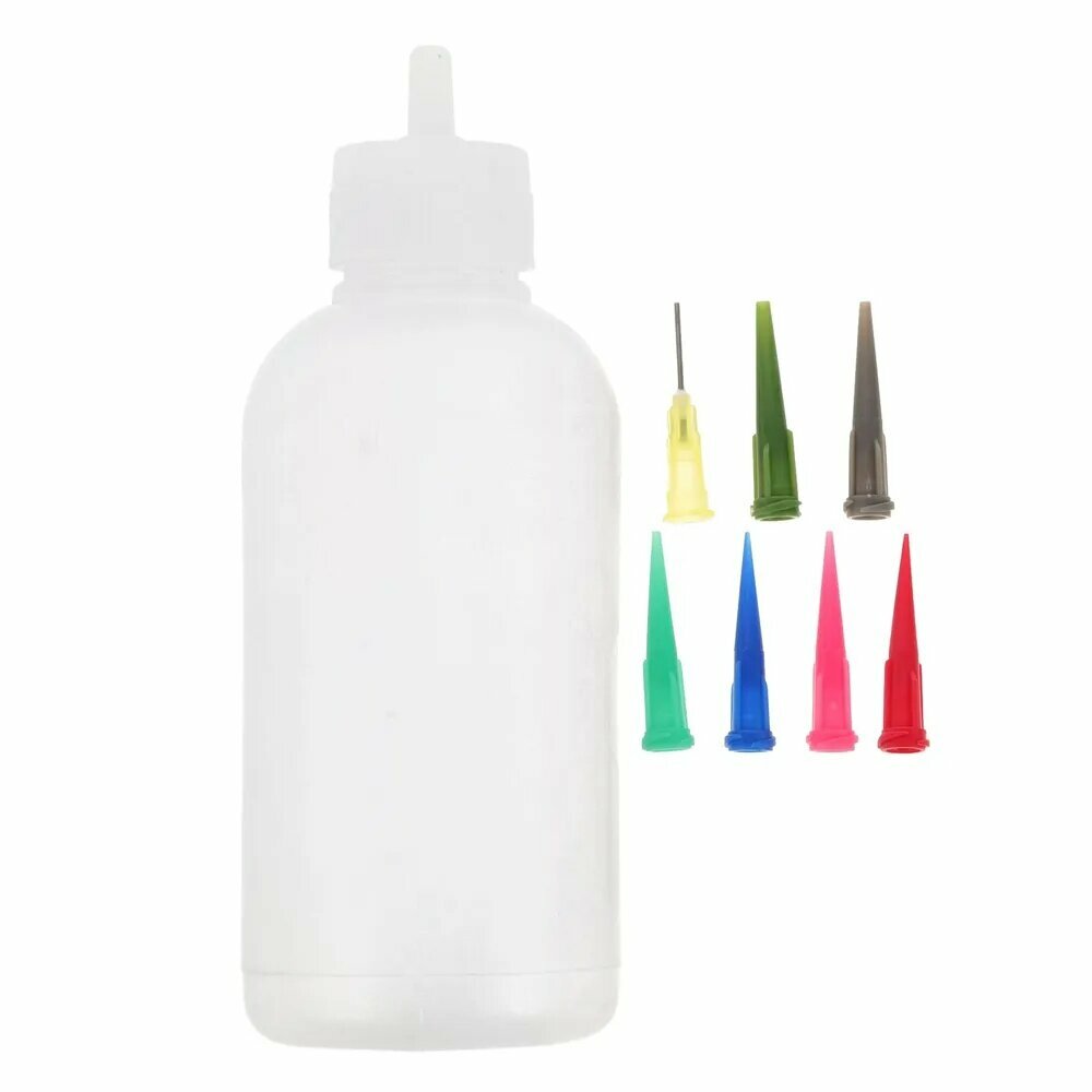 Керамическая бутылка-диспенсер с насадками, объём 50 мл, 7 вариантов наконечников, для художественного творчества