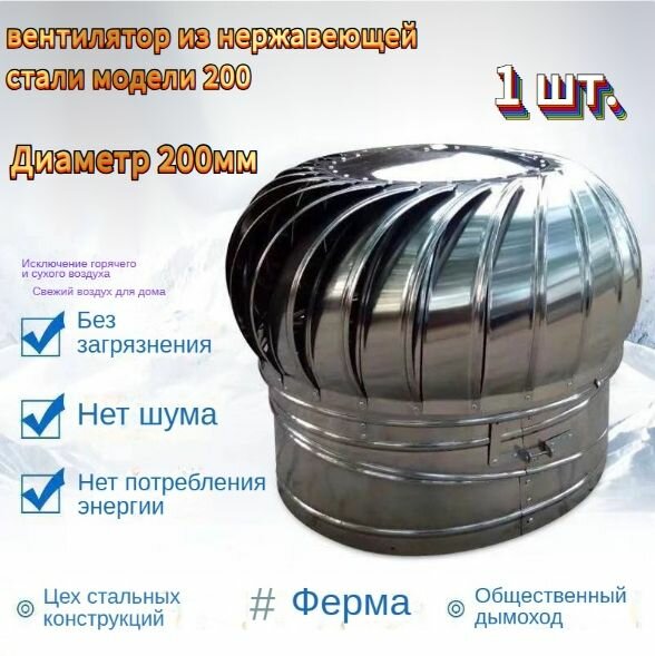 Вентиляционные отверстия, Крышный вентилятор, турбина, ветряные турбины 200mm