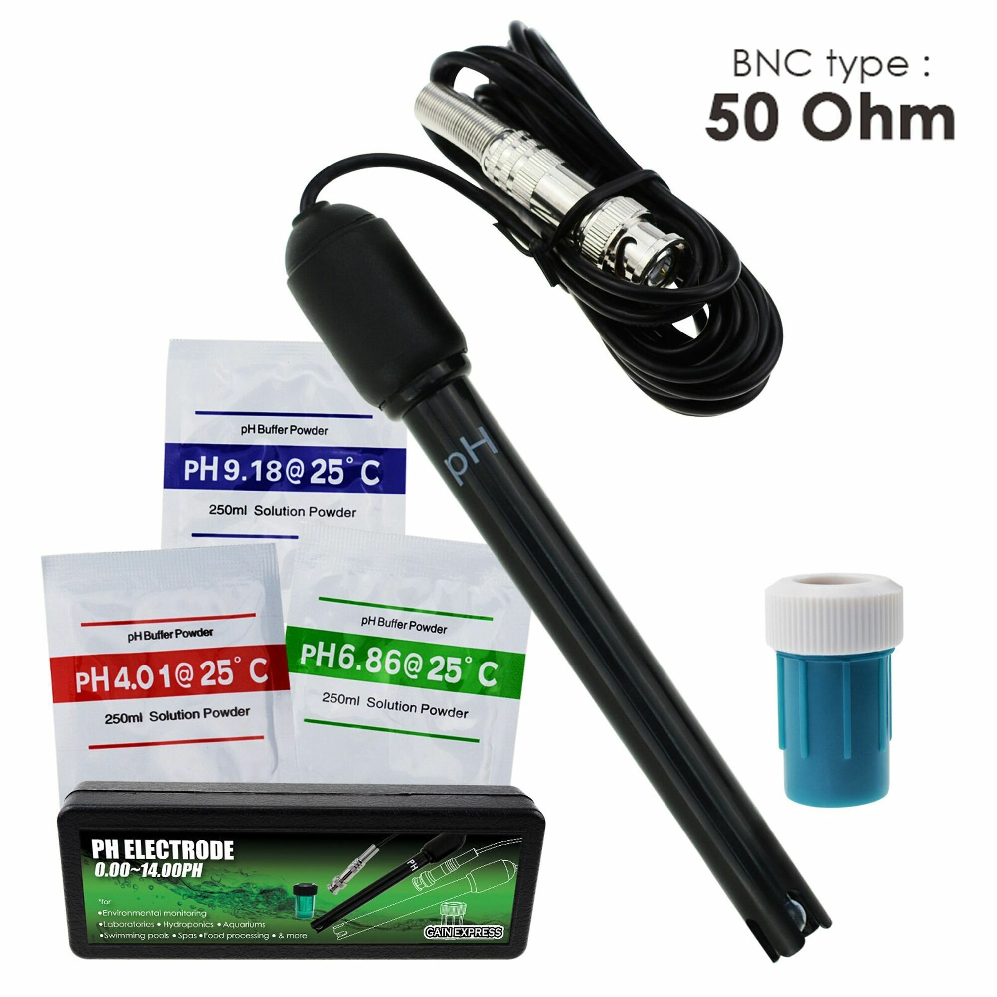 Датчик pH для станции дозирования с калибровочными растворами, кабель 3м BNC