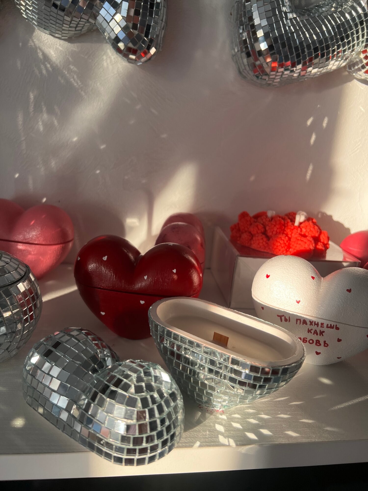 Ароматическая свеча сердце/ диско сердце/ валентинка/ соевый воск с ароматом