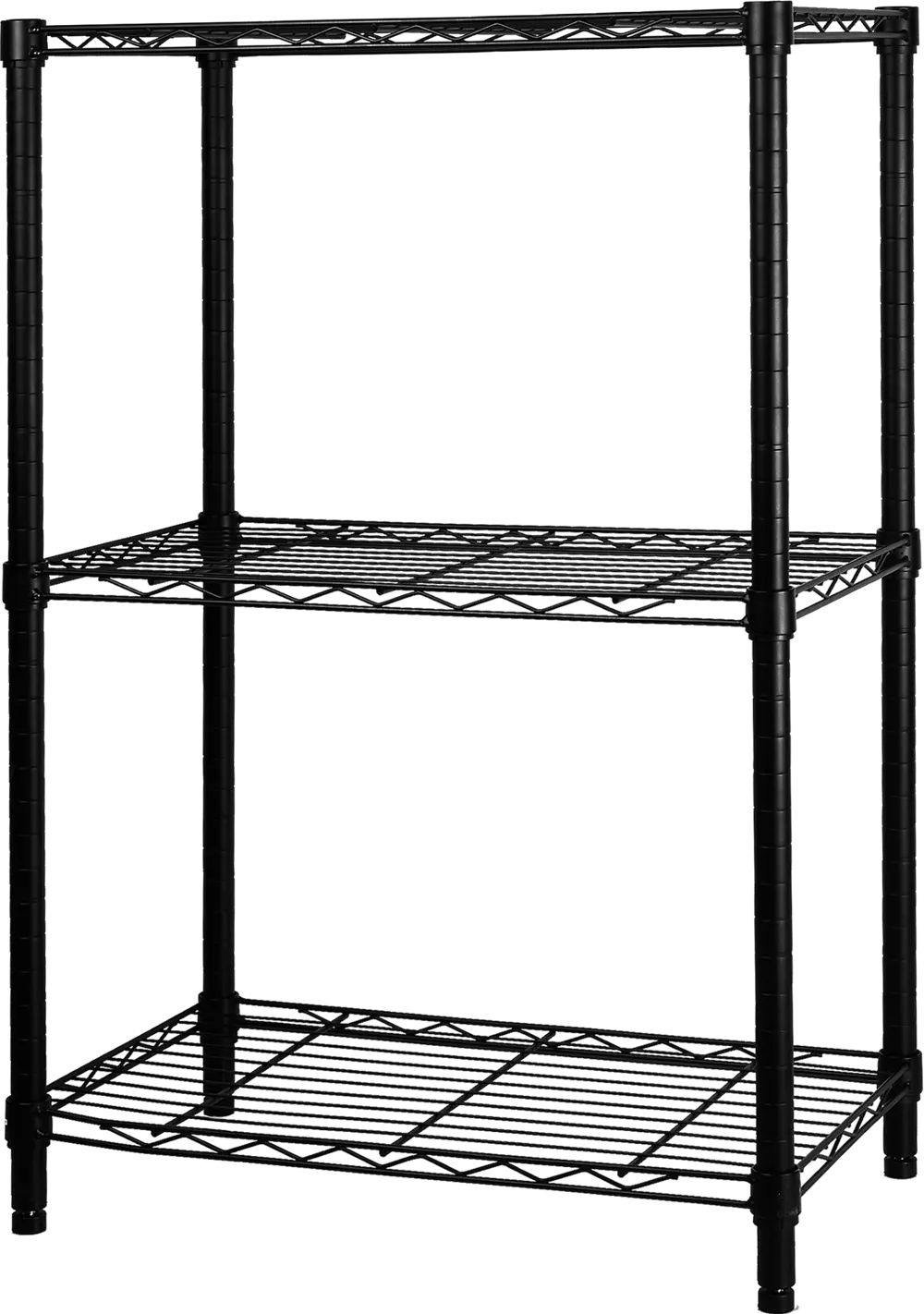 Стеллаж сетчатый 3 полки 60x90x35 см металл цвет черный нагрузка на полку 50 кг